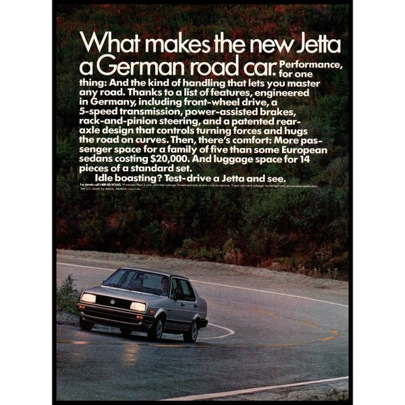 Volkswagen | Art | 985 Vw Volkswagen Jetta Sedan Vintage Print Ad ...